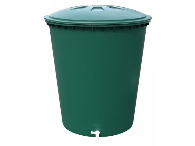 Récupérateur d'eau aérien GARANTIA cylindrique vert , 310 L