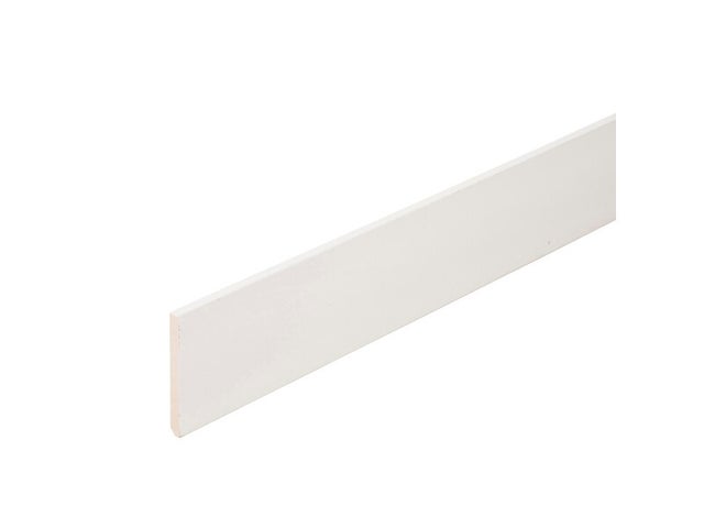 Lot de 5 plinthes médium en MDF arrondies peint blanc, 9 x 100 mm, L.2 m