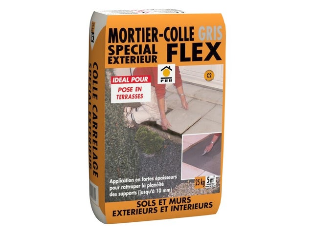 Mortier colle extérieur gris PRB, 25kg