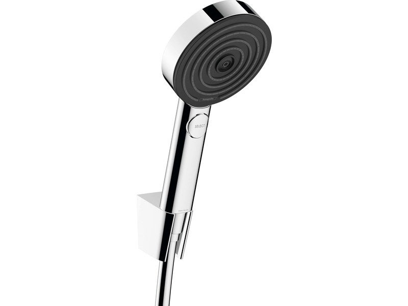 Pommeau De Douche 3 Jets Flexible Et Support Hansgrohe Pulsify Chrome