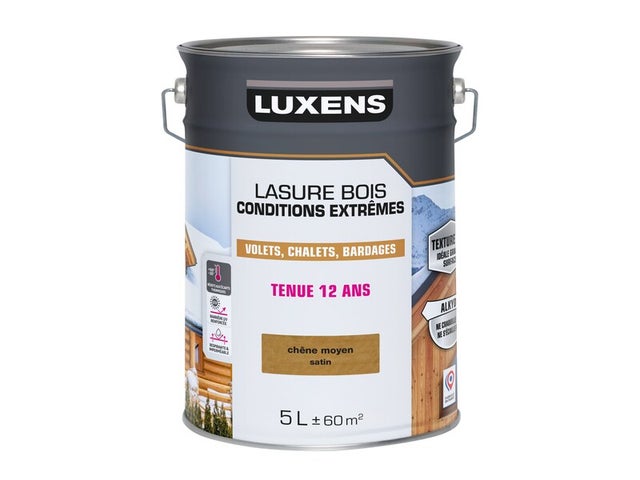 Lasure LUXENS Conditions extrêmes 12 ans chêne moyen brillant 5 litres
