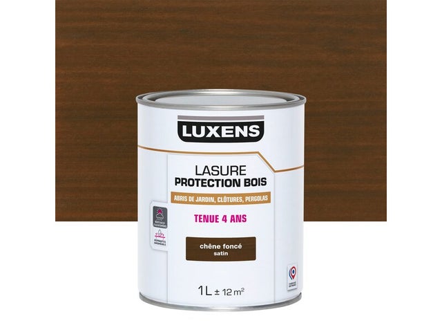 Lasure LUXENS 4 ans chêne foncé satiné 1 litre