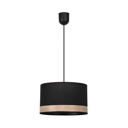 Suspension Raito, noir/frêne, diam. 28 cm, E27