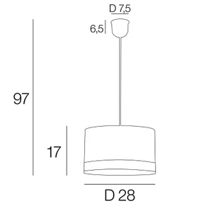 Suspension Raito, noir/frêne, diam. 28 cm, E27