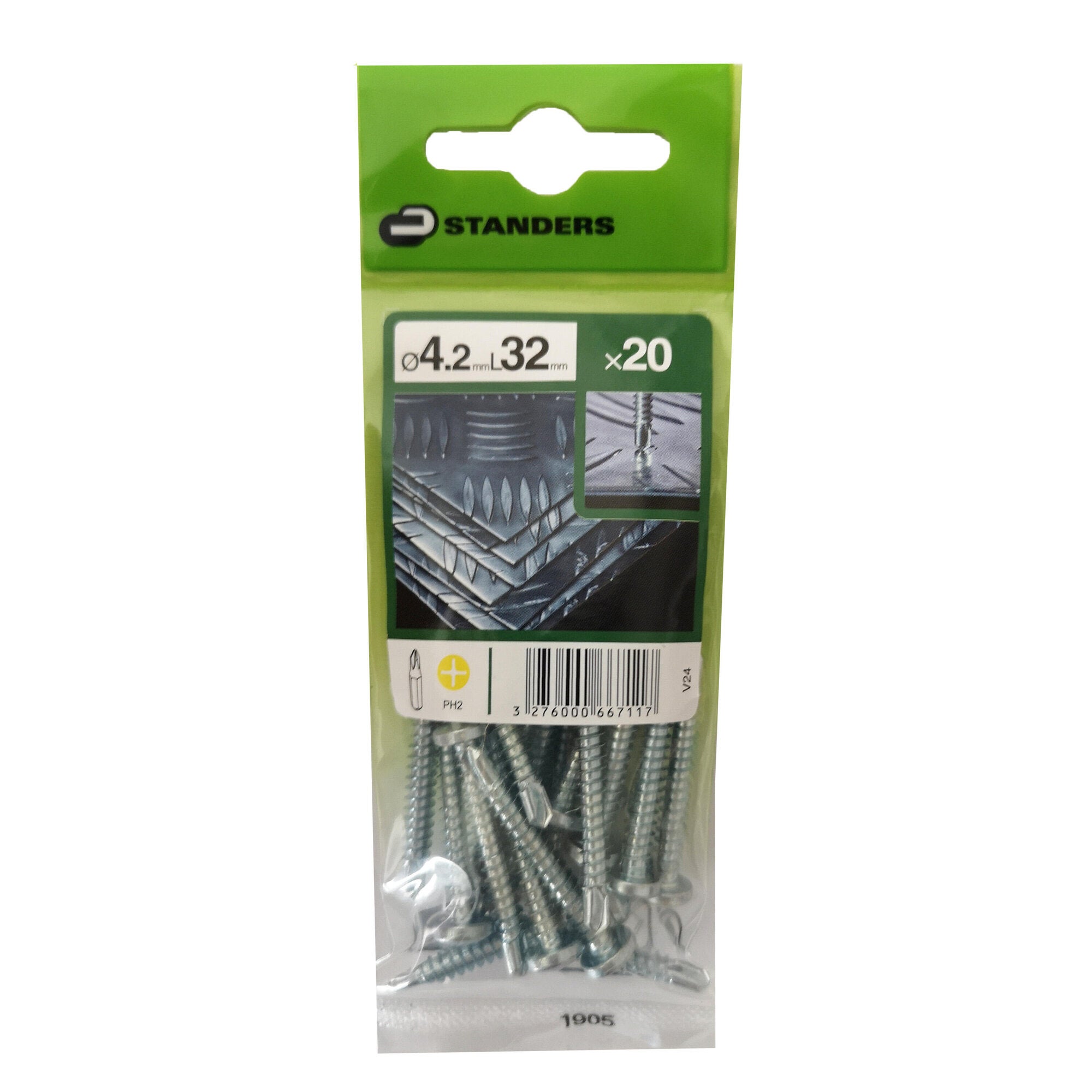 Lot De 20 Vis Autoperceuse Acier Tête Fraisée Phillips Standers X L.32 Mm